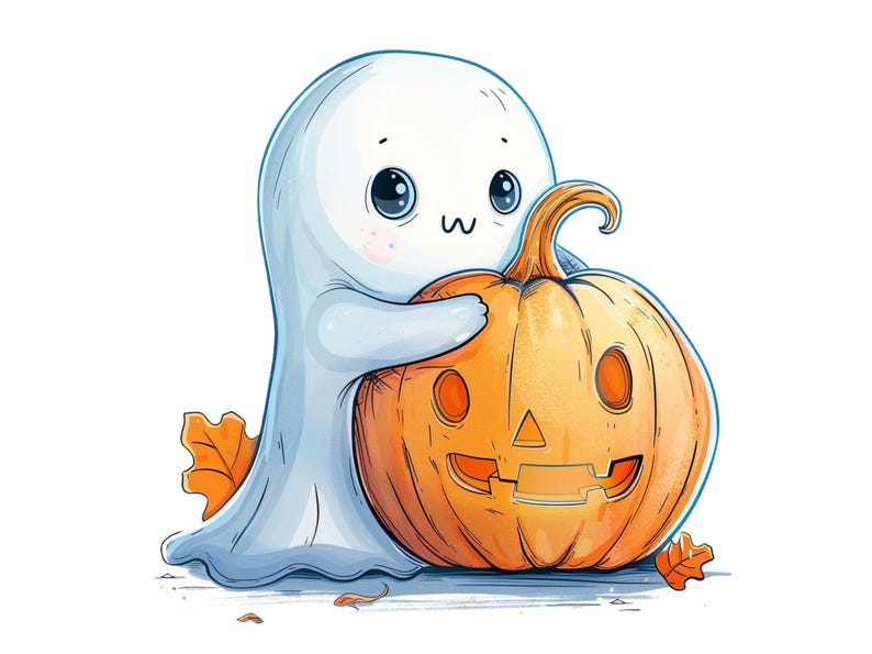 25 Halloween PNG Clipart, Cute PNG Bundle, Watercolor Halloween Clipart ...