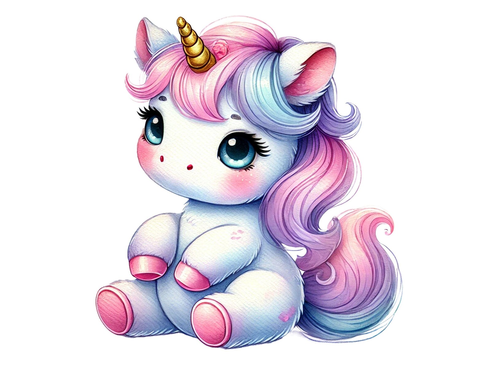 10 Cute Baby Unicorn Clipart PNG, Aborable Rainbow Unicorn Bundle ...