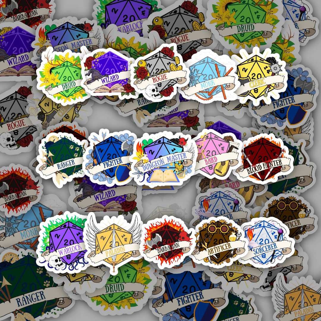 Dnd Class Stickers Dungeons & Dragons Class Vinyl Decal Vinyl Stickers ...