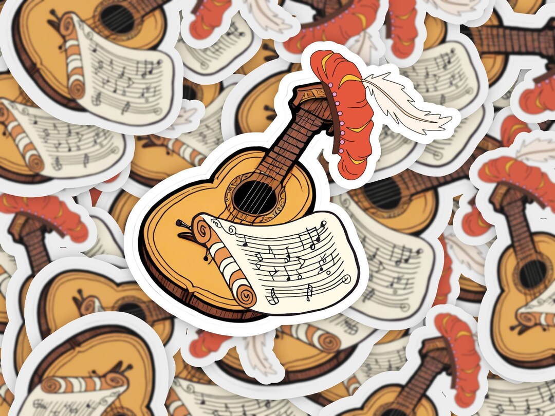 Handcrafted Dnd Bard Class Sticker With Lute and Feathered Hat 4 Sizes ...