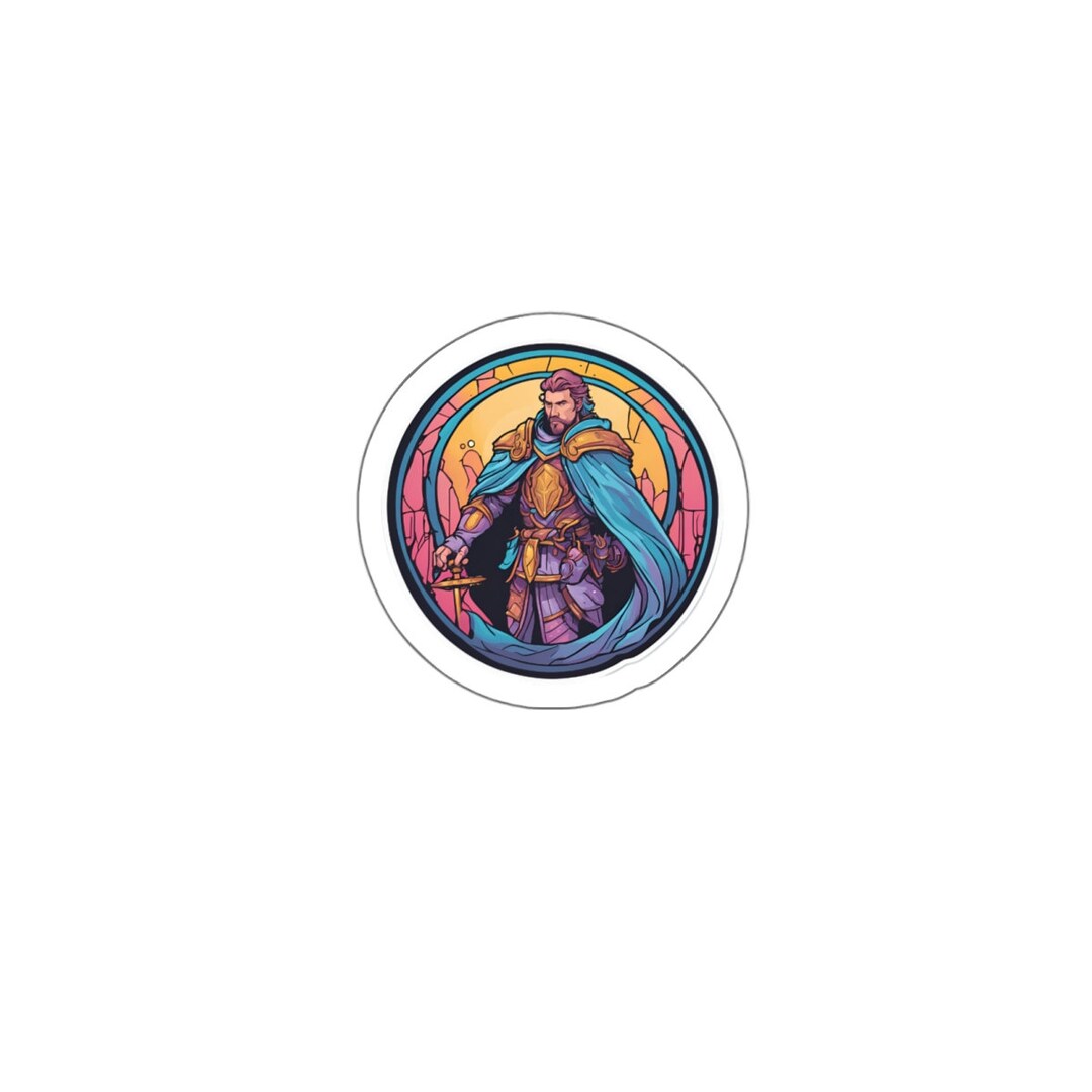 Vibrant Dnd Paladin Sticker Sword-wielding Knight Art - Etsy