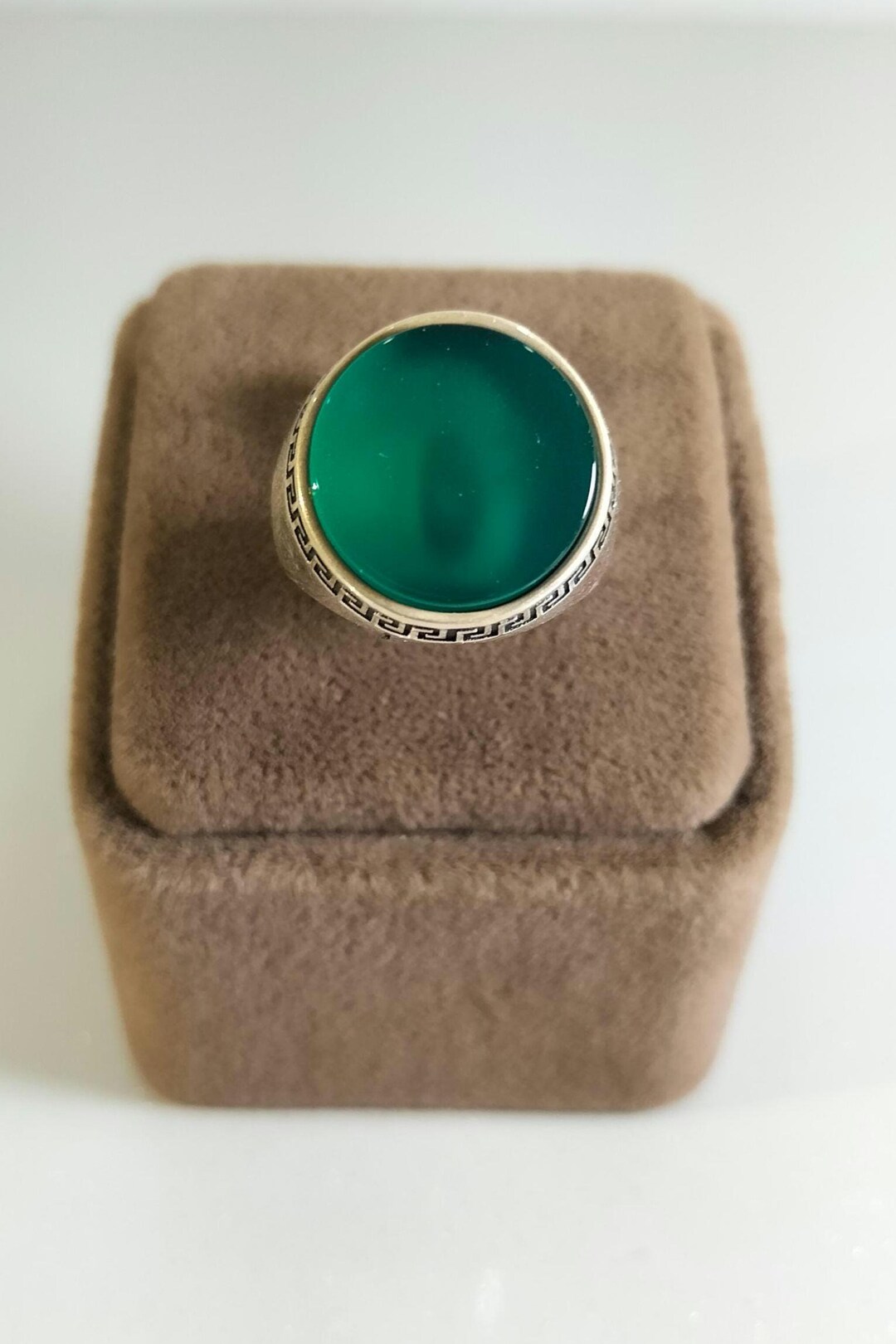 925 Sterling Silver Men's Ring, Green Stone Men's Silver Ring,handmade ...