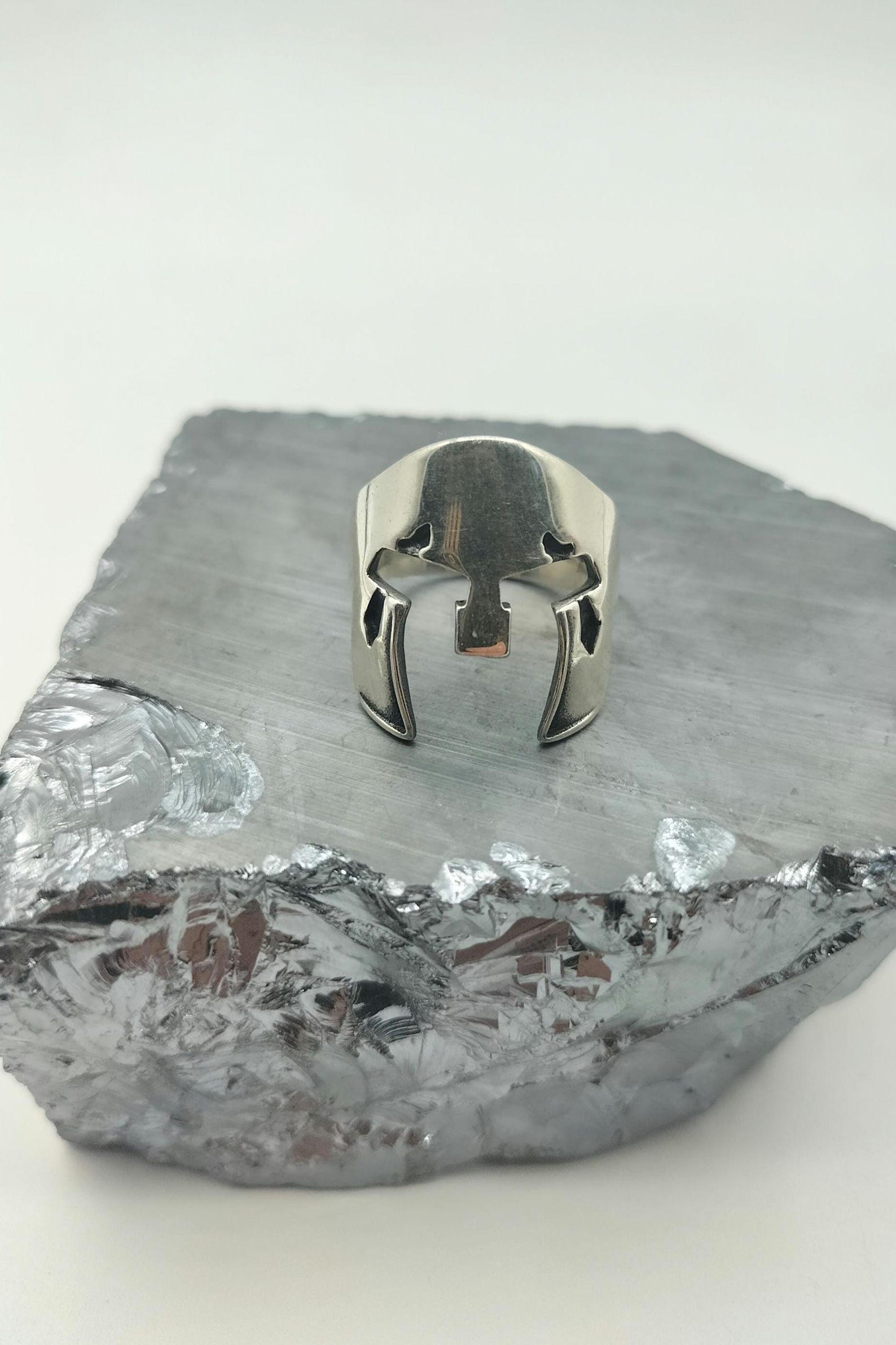 925 Sterling Silver Men's Ring,knight Helmet Shaped Men's Silver Ring ...