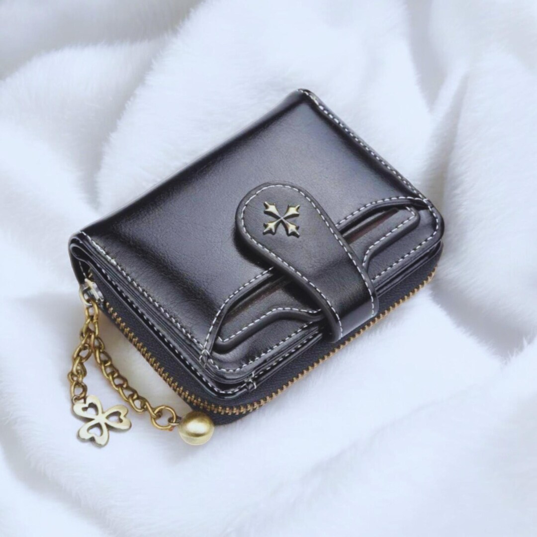 Gothic Leather Wallet Y2k Card Holder Emo Zipper Gift for Mom Halloween ...