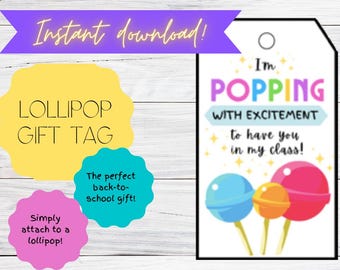 Pop Its Gift Tag, Popping With Excitement to Have You in My Class, Back ...