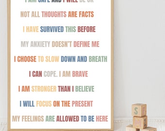 Affirmations for Kids, Classroom Posters, I Am Affirmations, Playroom ...