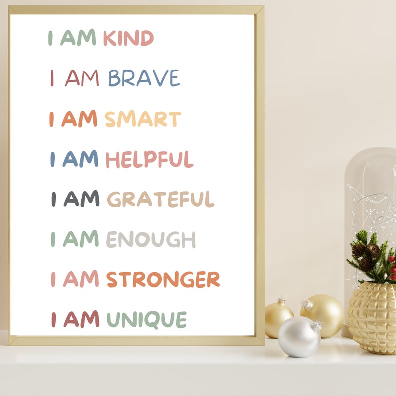 Affirmations for Kids, Classroom Posters, I Am Affirmations, Playroom ...