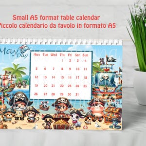Calendar May 2025 Editable and Printable Cute Cartoon Pirates English ...