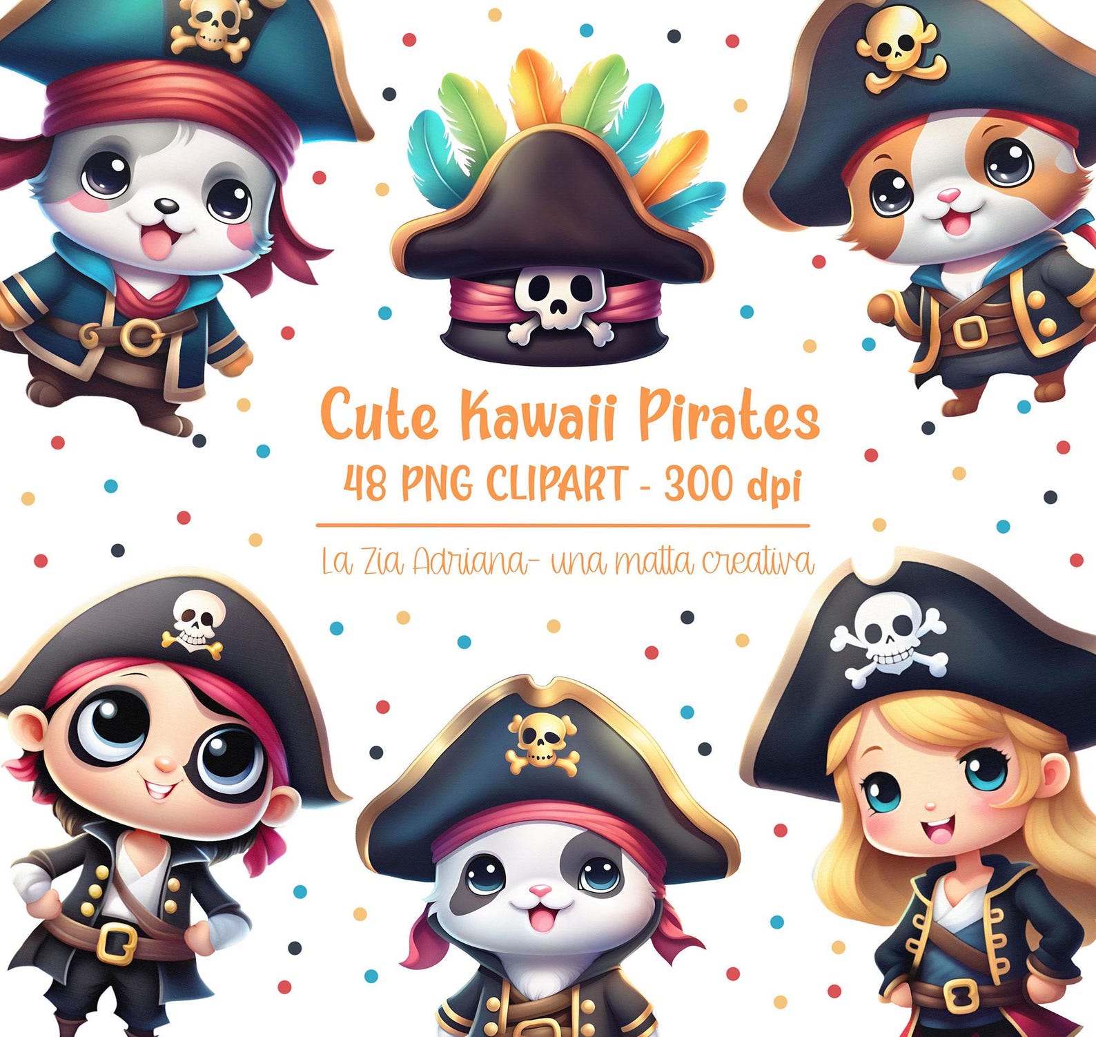 Cute Kawaii Pirates Clipart - Cute Kawaii Clipart - PNG Files ...