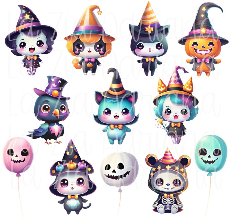Halloween Pumpkins Clipart - Cute Kawaii Clipart - PNG Files ...