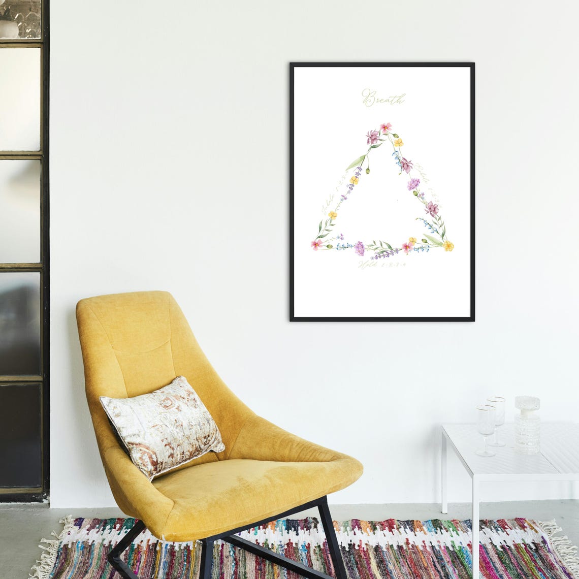 Triangle Breathing Technique Poster Satin Finish Botanical Design for ...