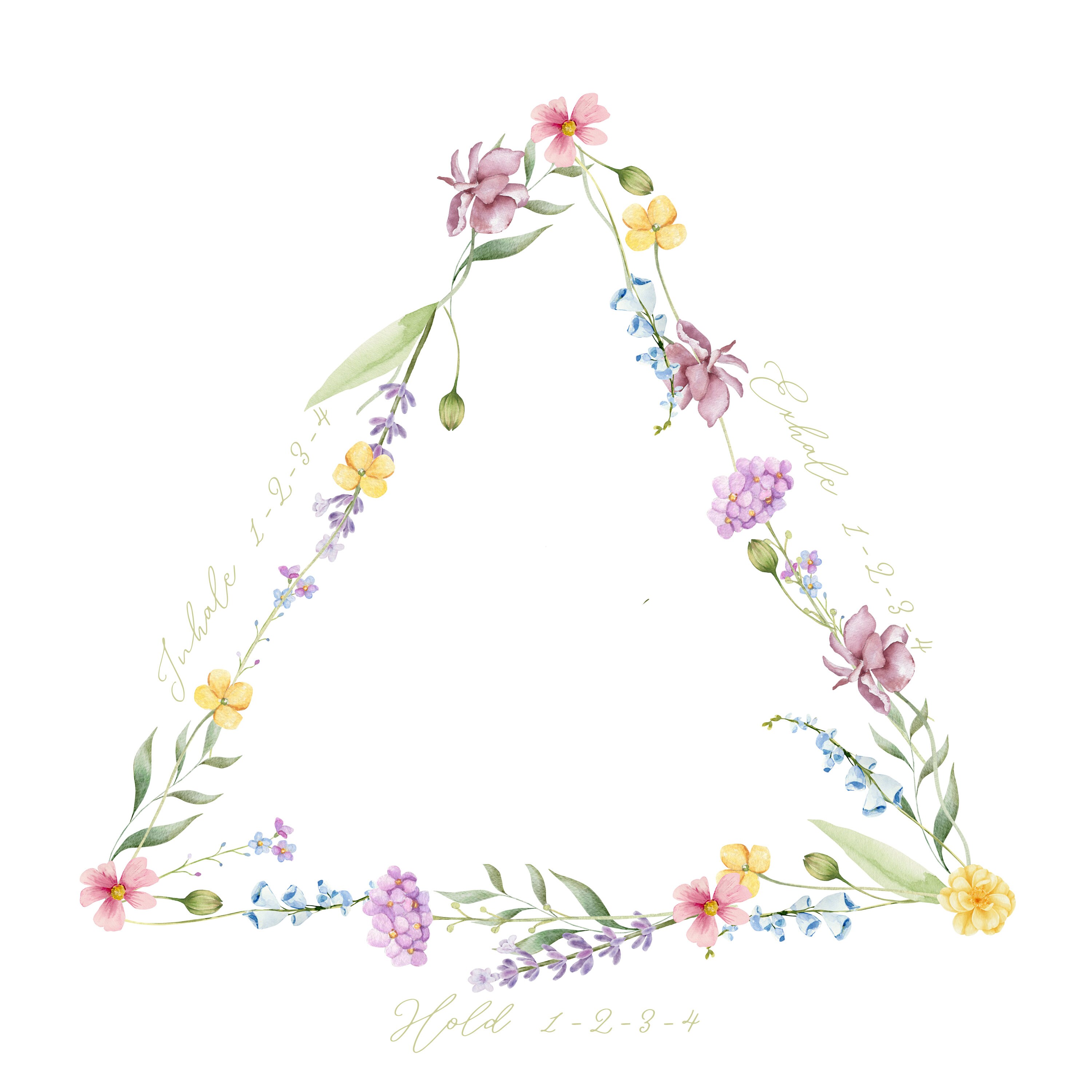 Triangle Breathing Poster Digital Download Stress Relief Art Botanical ...