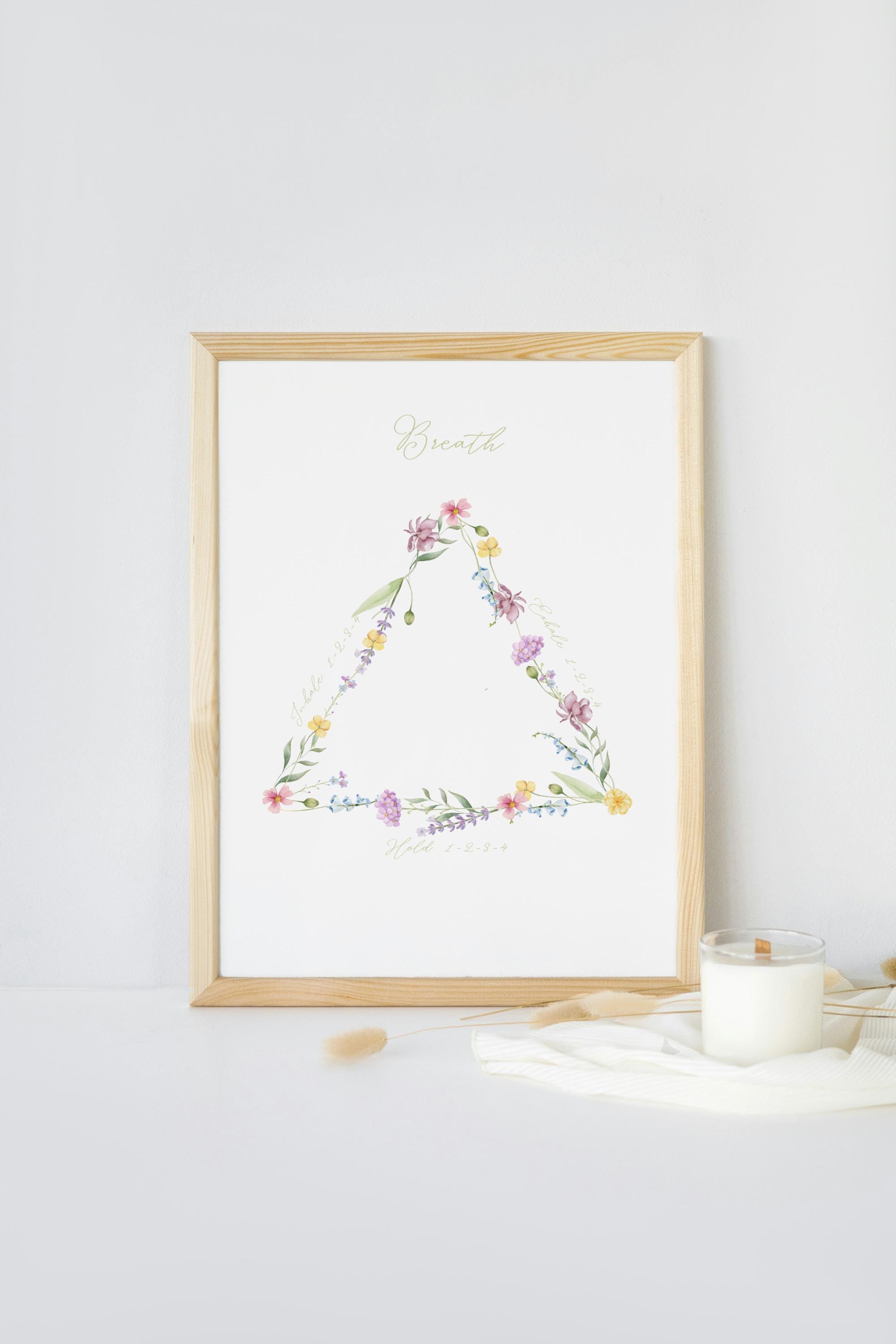 Triangle Breathing Technique Poster Satin Finish Botanical Design for ...