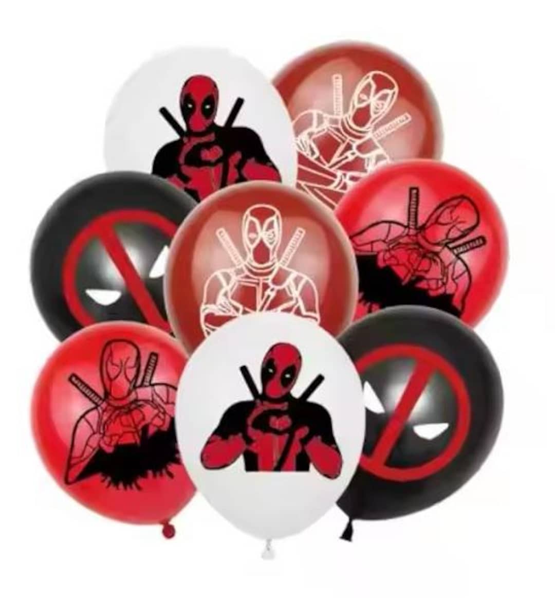 Deadpool Balloons X10 Birthday Party Decorations Boys Girls Latex ...
