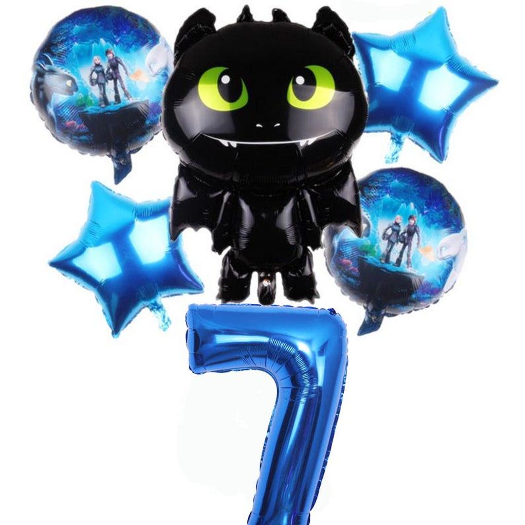 Toothless 7th Birthday Balloons Bundle Party Decorations Age 7 Boys ...