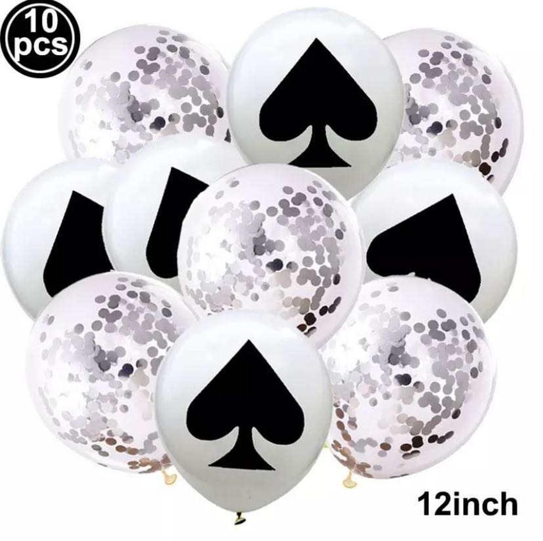 Casino Spades Balloons X10 Party Decorations Men Women Latex Balloon ...