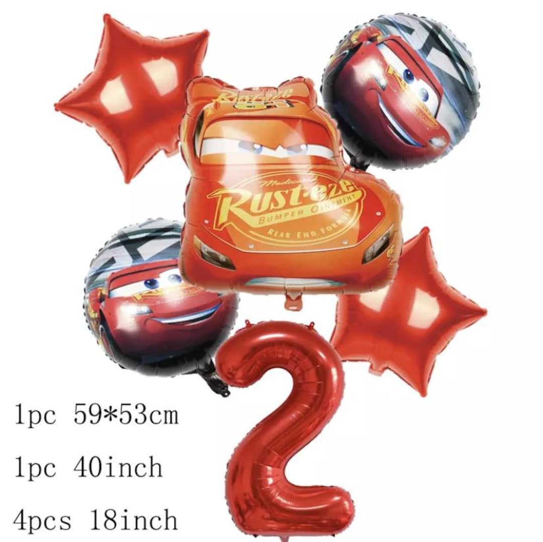 Cars Lightning Mcqueen 2nd Birthday Balloons Bundle Birthday Party ...