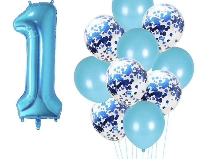 1st Birthday Balloons X 6, One Balloons, 1st Birthday Decorations ...