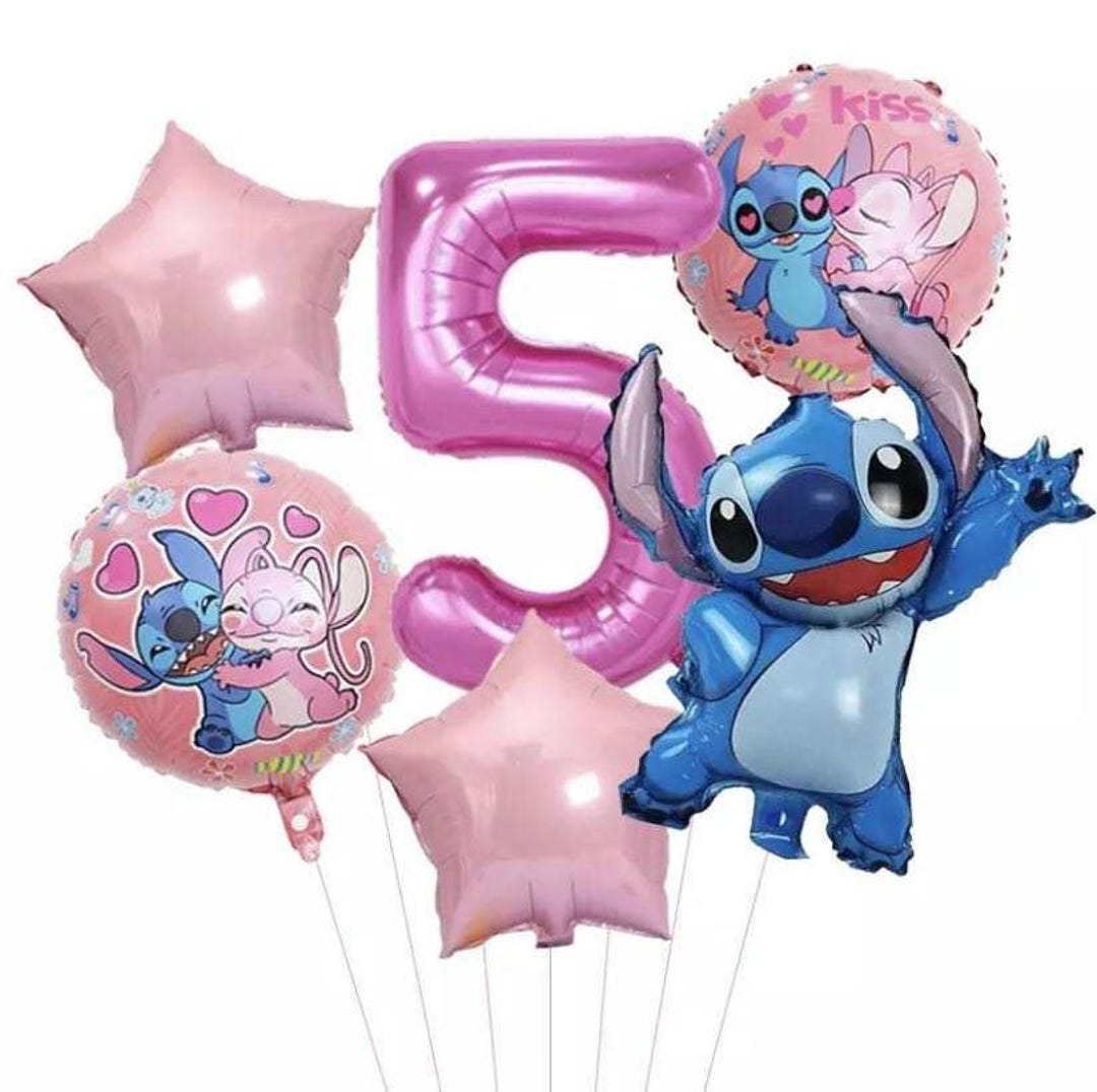 Lilo & Stitch 5th Birthday Balloon Set Party Decorations Age 5 Kids ...