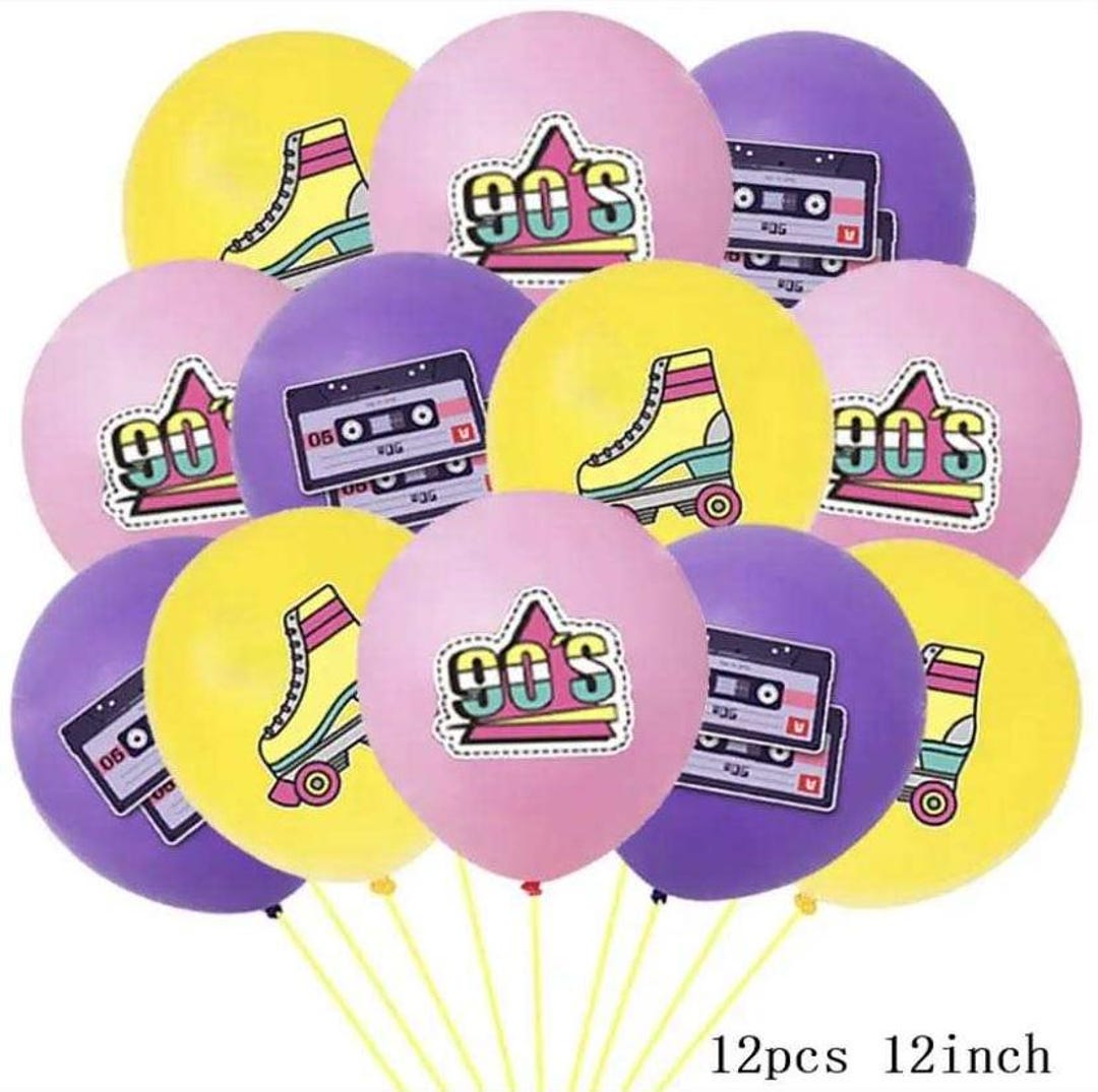 90's Disco Balloons X12 Birthday Party Decorations Boys Girls Latex ...