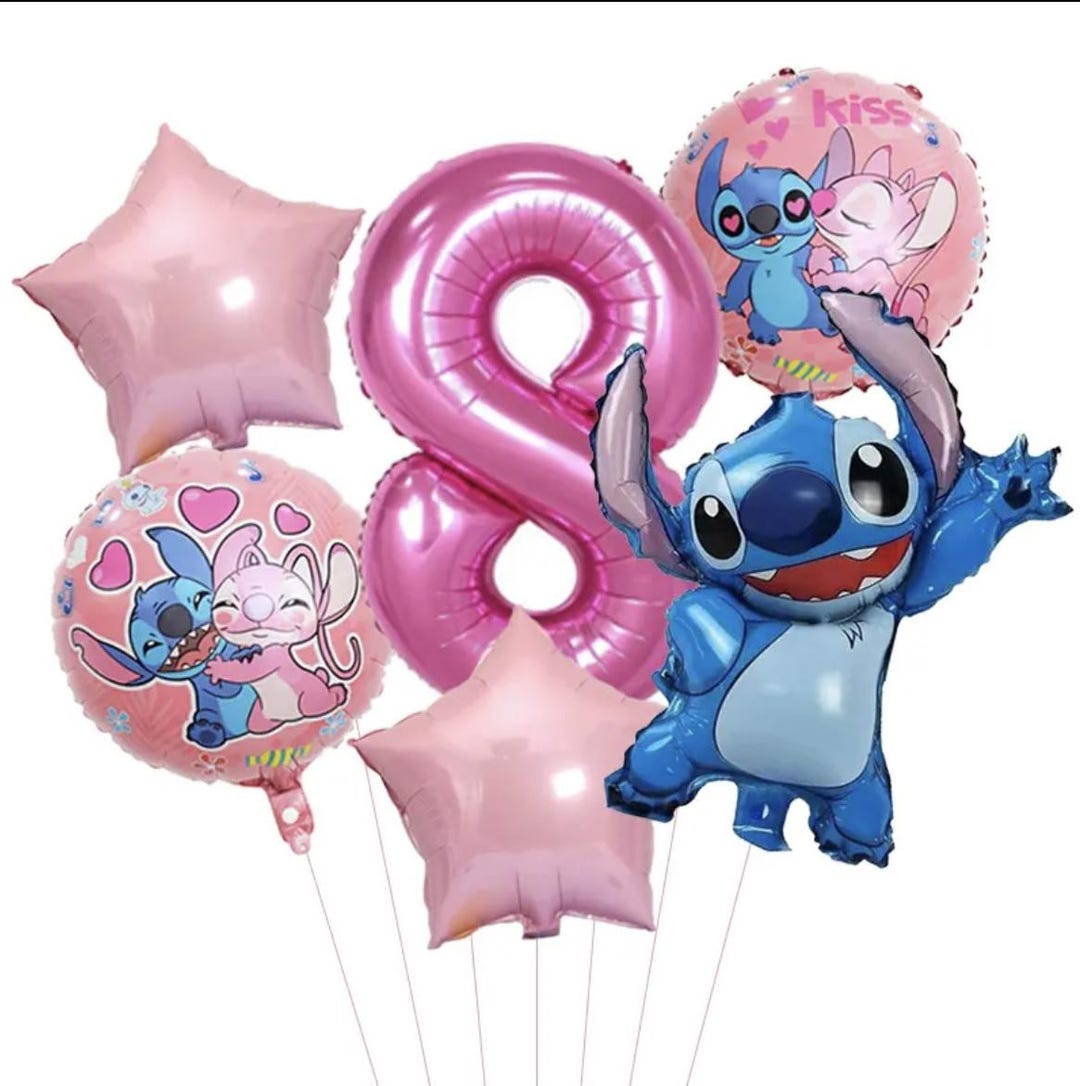 Lilo & Stitch 8th Birthday Balloon Set Party Decorations Age 8 Kids ...
