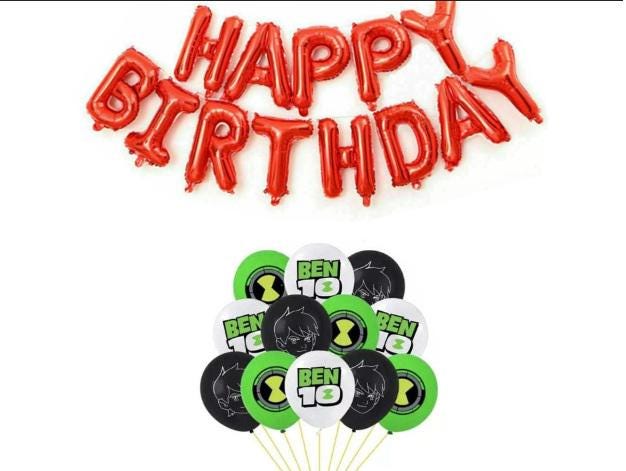 Ben 10 Balloons X10 Birthday Party Decorations Boys Girls Latex Balloon ...