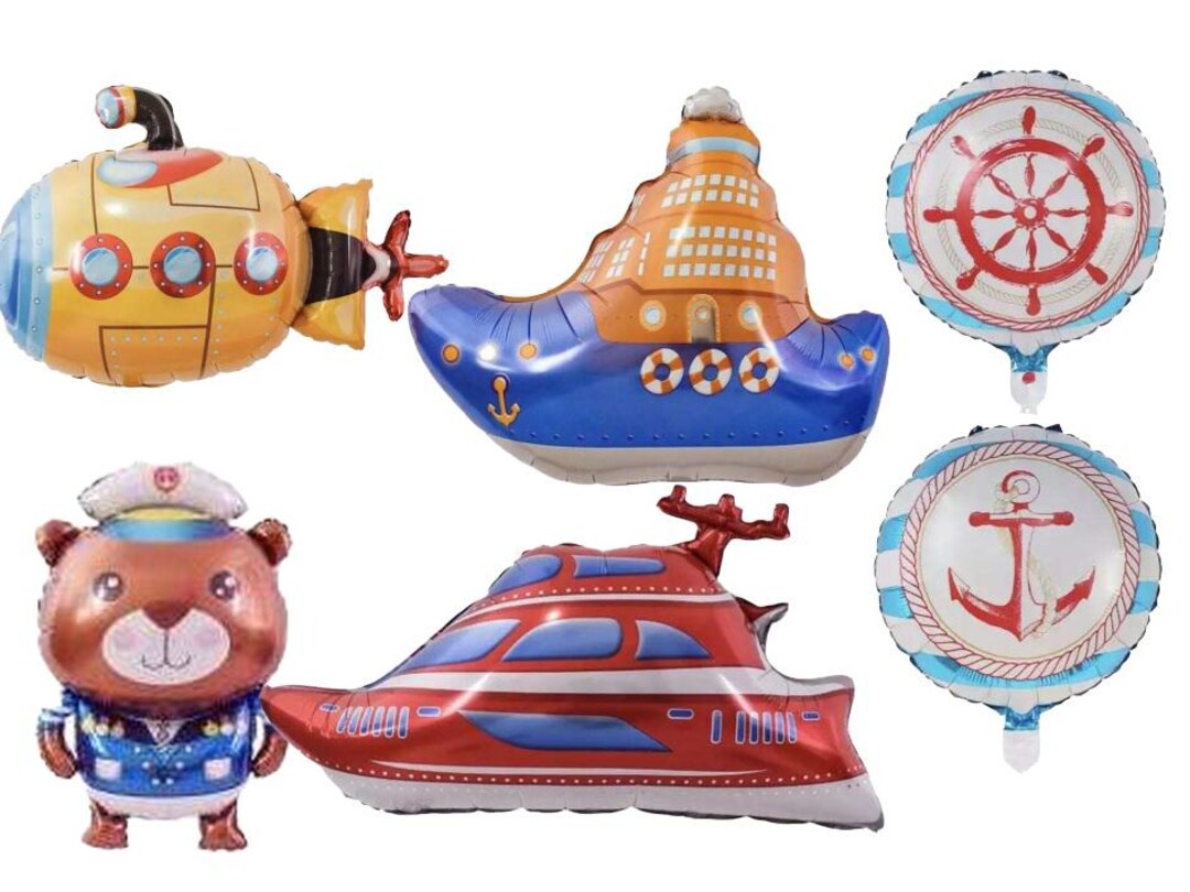 Sea Boat Ship Balloon Bundle Birthday Party Decorations Boys Girls Blue ...