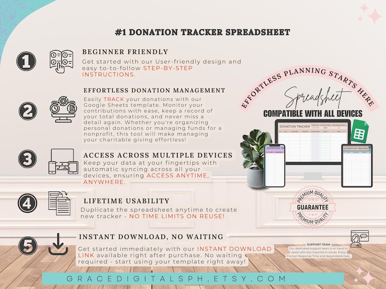 Donation Tracker Spreadsheet | Donation Template Google Sheets ...