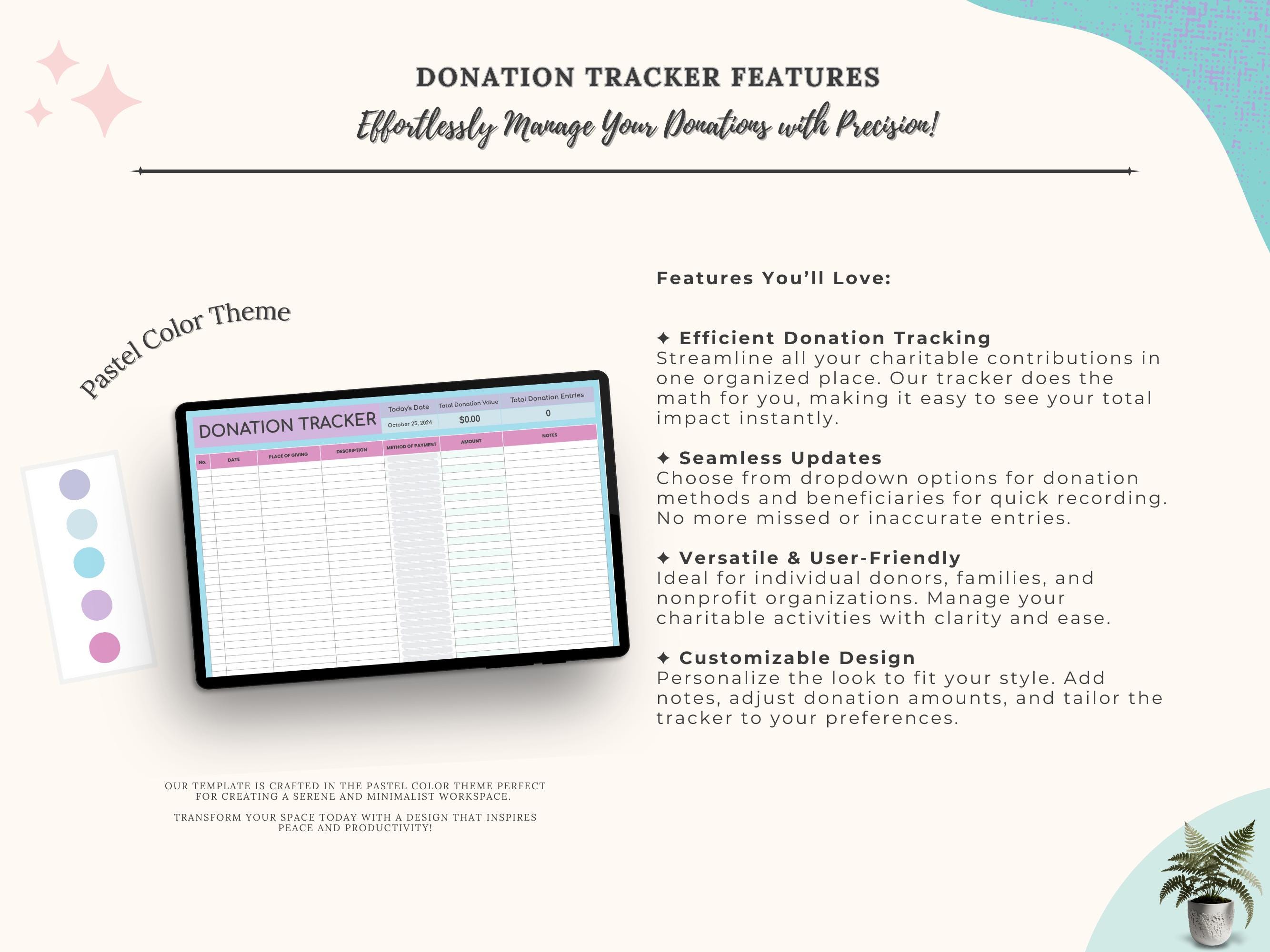 Donation Tracker Spreadsheet | Donation Template Google Sheets ...