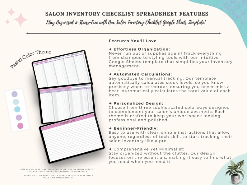 Salon Inventory Checklist: Google Sheets Template (digital Download) - Etsy