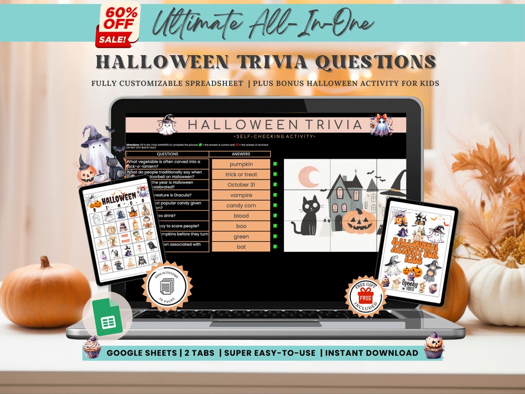 Trivia Questions for Halloween Spreadsheet | Halloween Printable Bingo ...