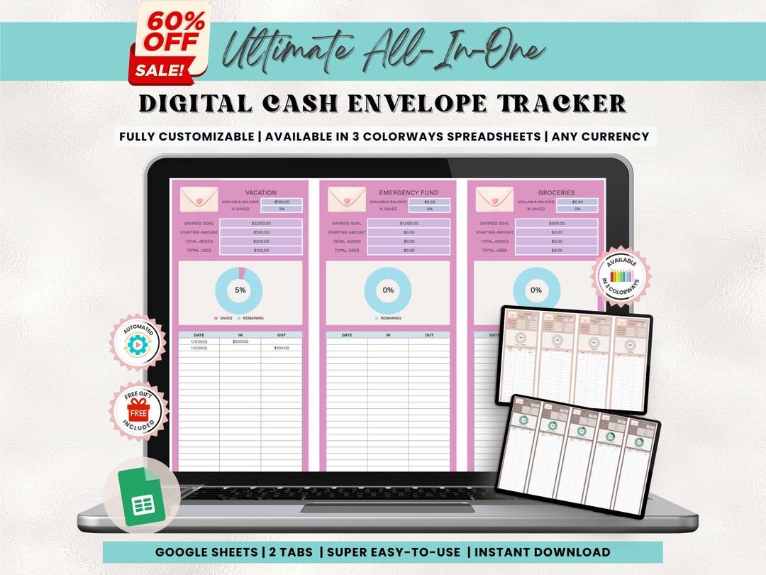 Cash Envelope System Budget Envelopes, Cash Spending Tracker, Financial ...