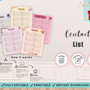 Contact List Tracker: Smart Calendar Google Sheets (digital Download ...