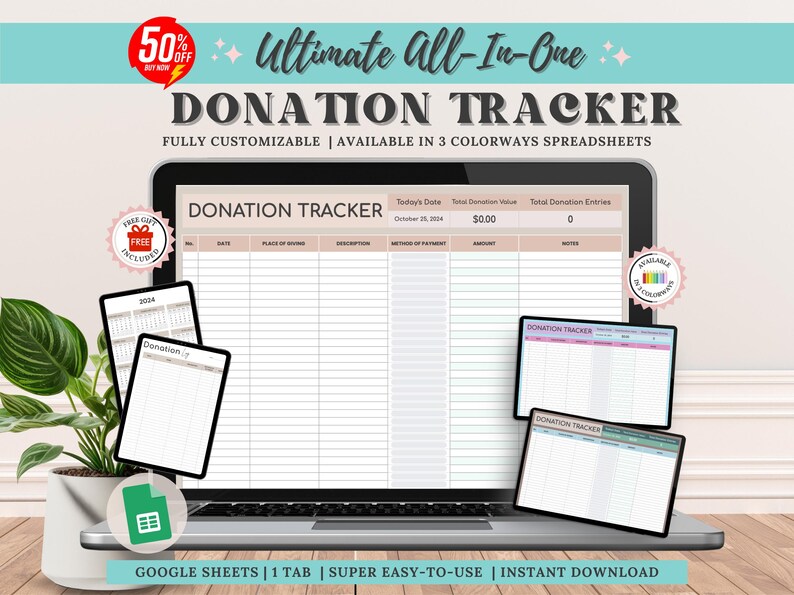 Donation Tracker Spreadsheet Donation Template Google Sheets, Donation List, Donation Log ...