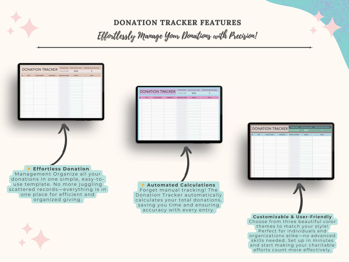 Donation Tracker Spreadsheet | Donation Template Google Sheets, Donation List, Donation Log ...