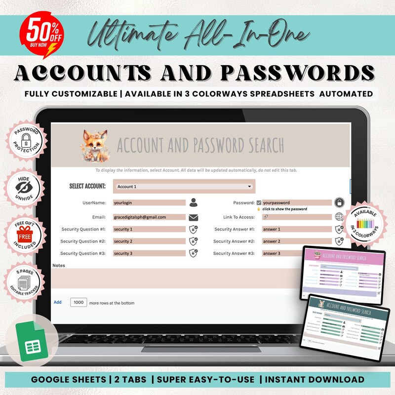 Password Tracker - Etsy
