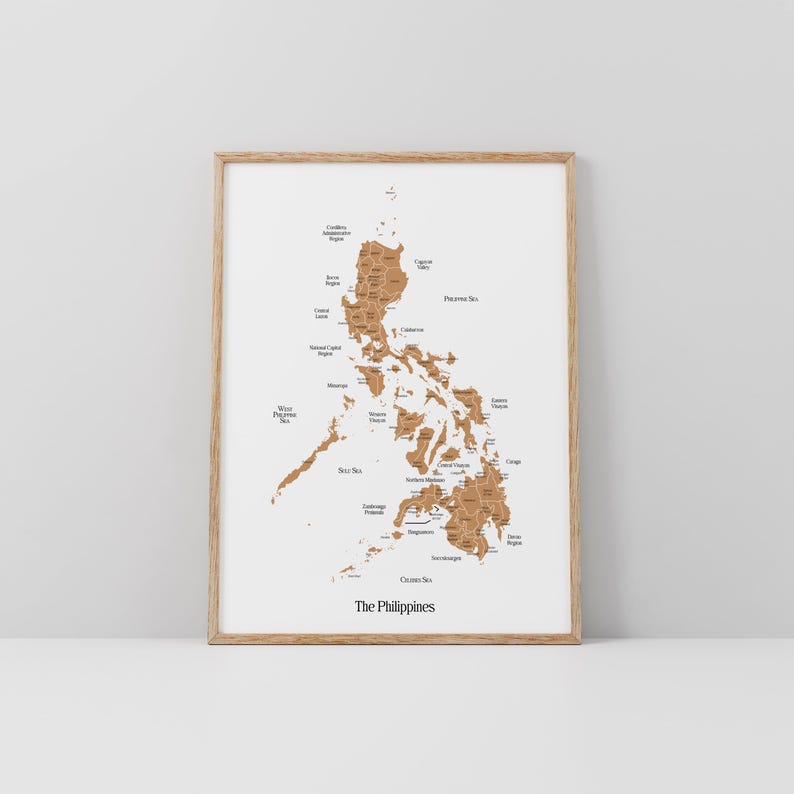 Philippines Map Printable Poster Complete Labels, Philippines Art Print ...