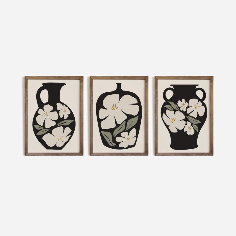 Vase With Flower Wall Art - Etsy