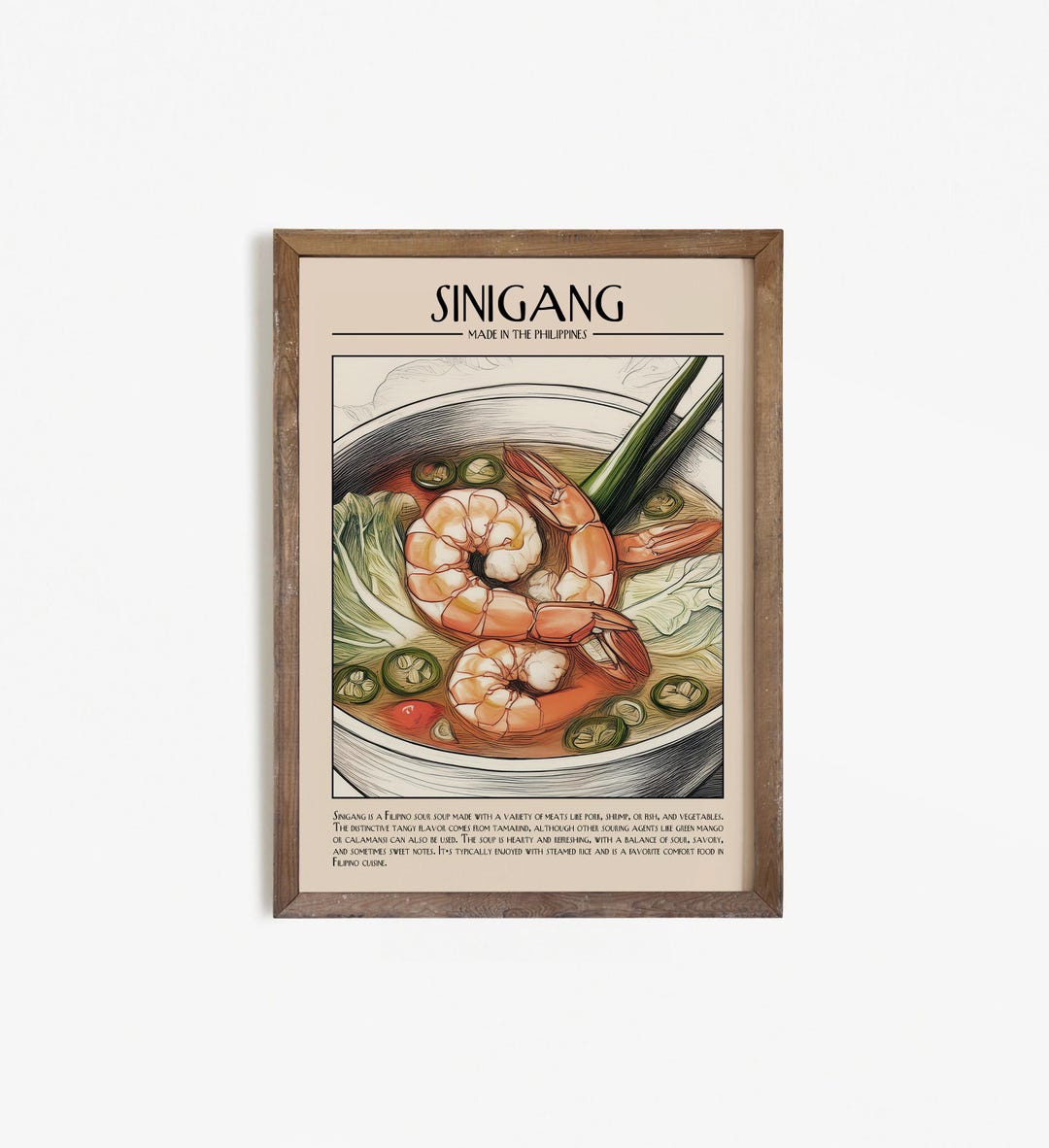 SINIGANG Filipino Food Print, Vintage Philippines Poster, Asian Cuisine ...