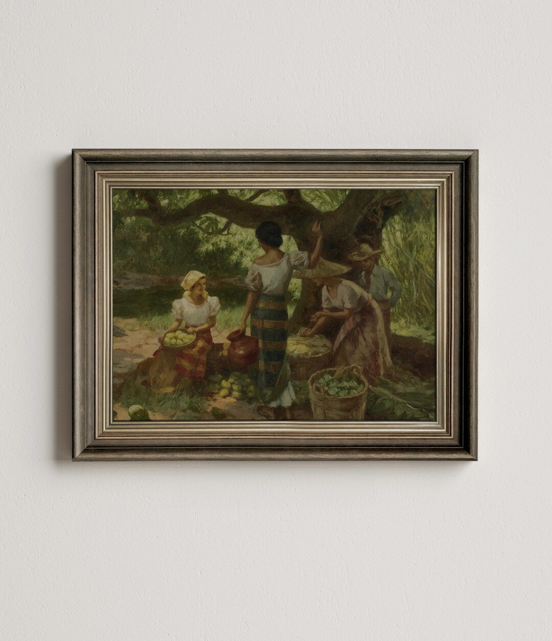 Under the Mango Tree Painting, Printable Amorsolo Filipino Art ...