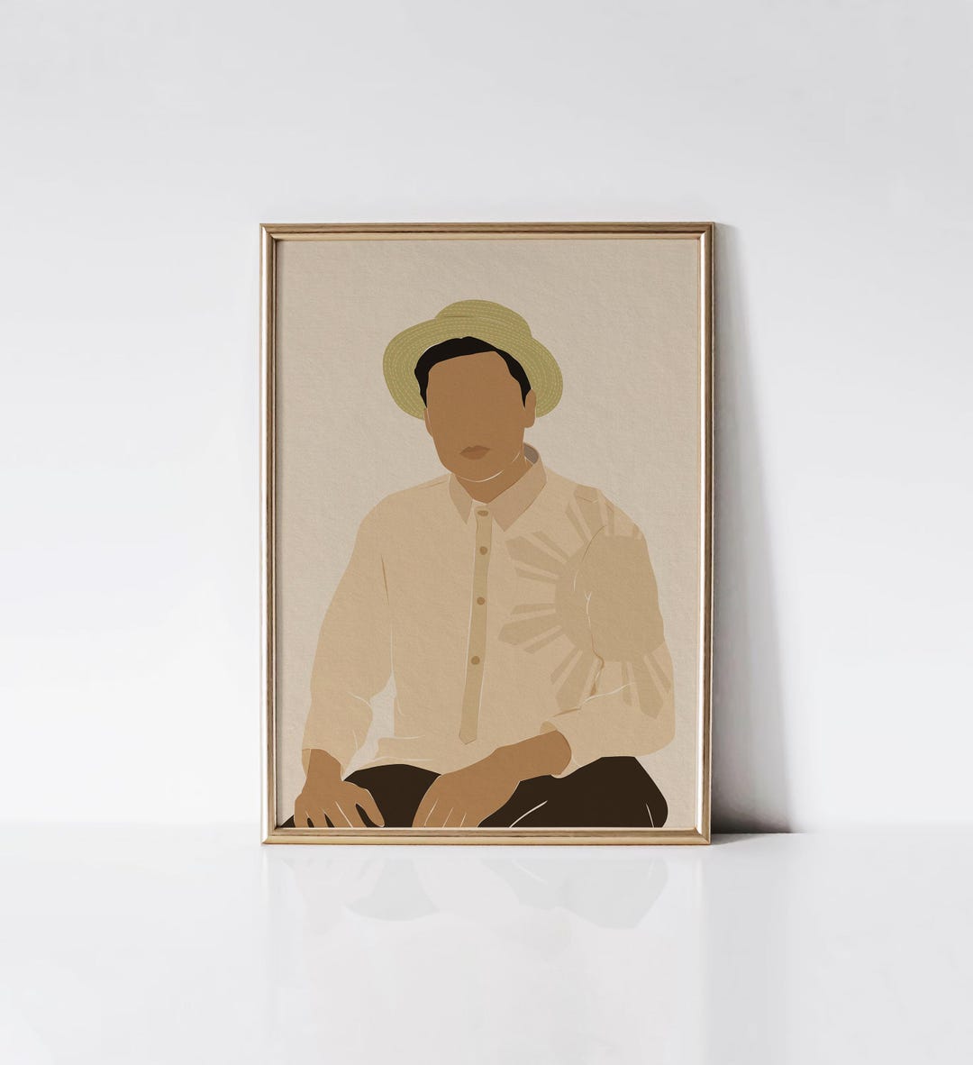 Filipino Man Wall Art, Pinoy Portrait Print, Philippines Poster, Mid ...
