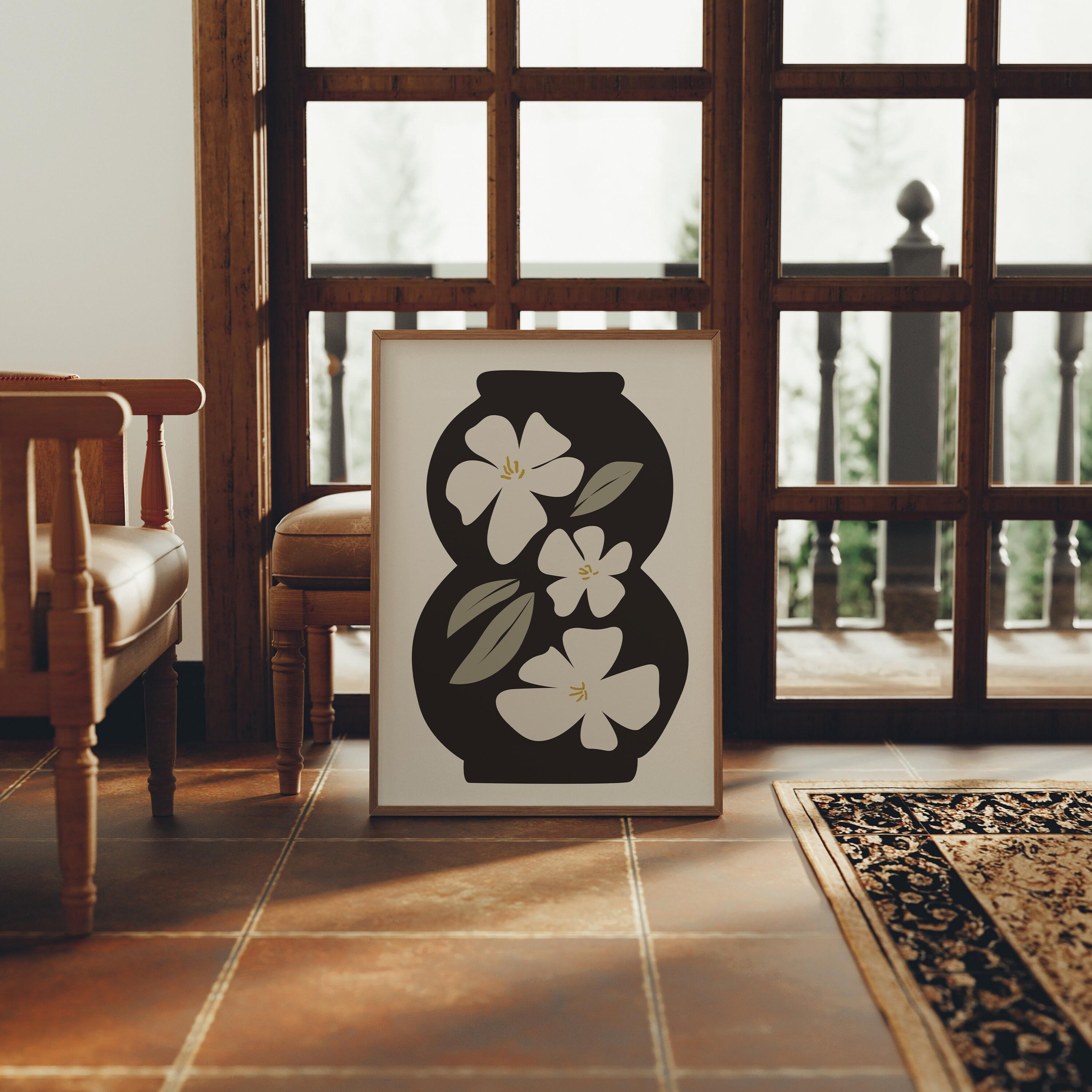 Sampaguita Flower Vase Line Art, Modern Abstract Filipino Wall Art ...