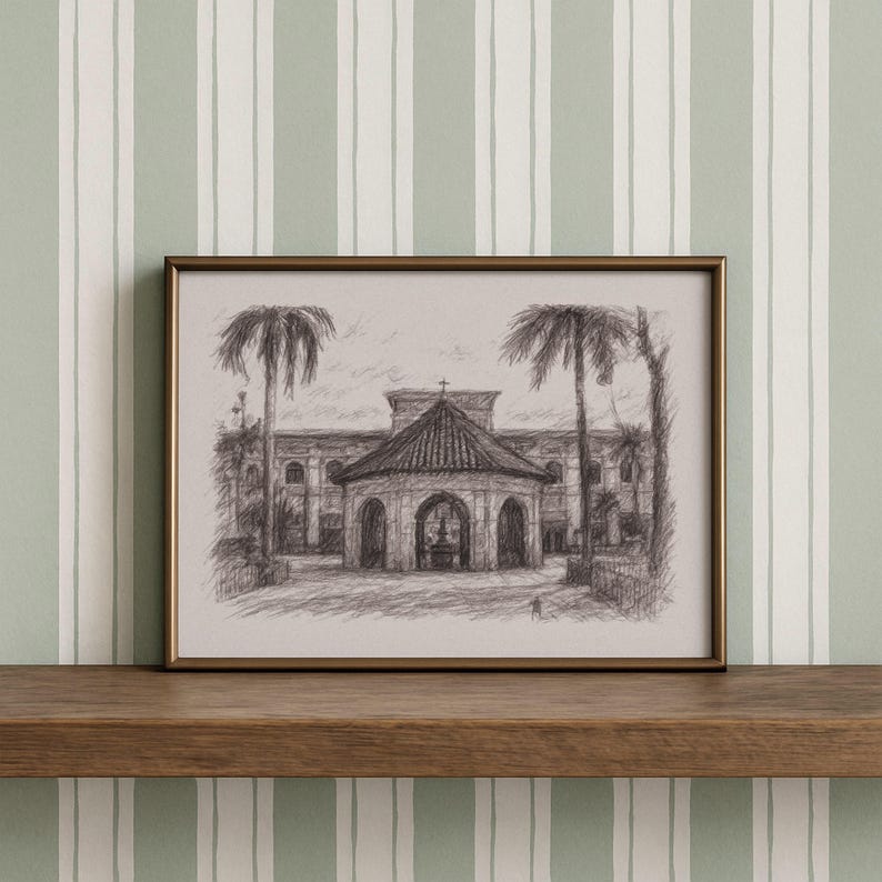 Magellan's Cross Cebu, Filipino Sketch Wall Art, Minimalist Drawing ...