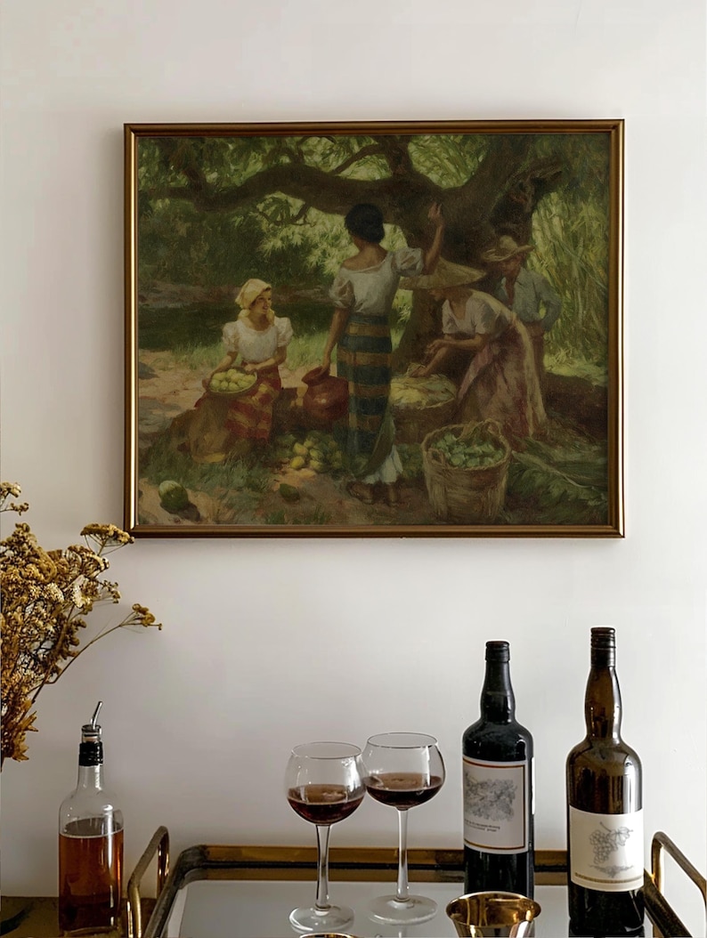 Under the Mango Tree Painting, Printable Amorsolo Filipino Art ...