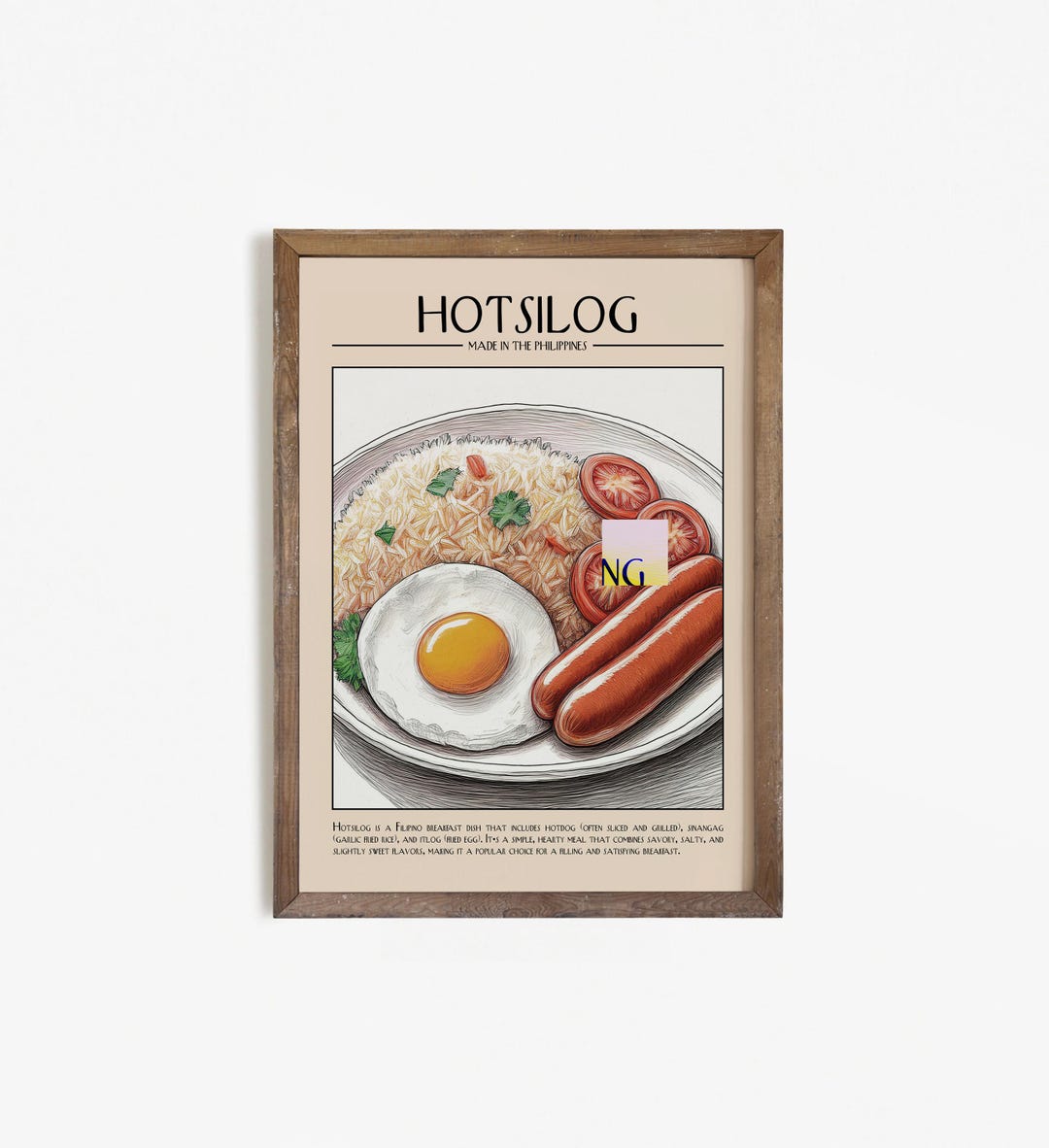 HOTSILOG Filipino Food Print, Vintage Philippines Poster, Asian Cuisine ...