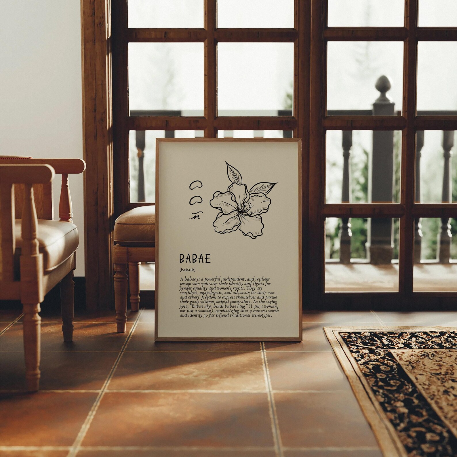 Babae Quote Wall Art, Filipino Baybayin Art Print, Philippines Art ...