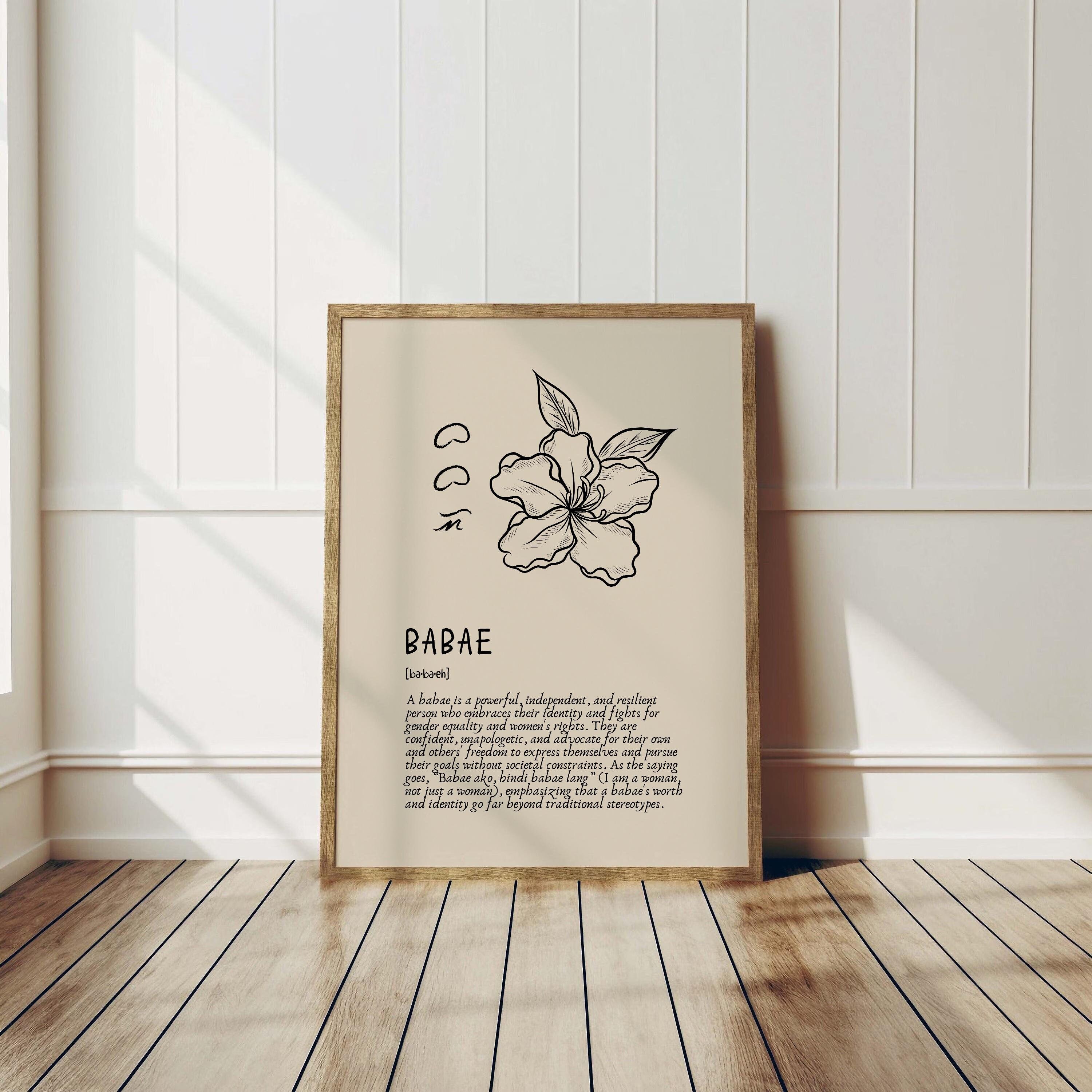 Babae Quote Wall Art, Filipino Baybayin Art Print, Philippines Art ...