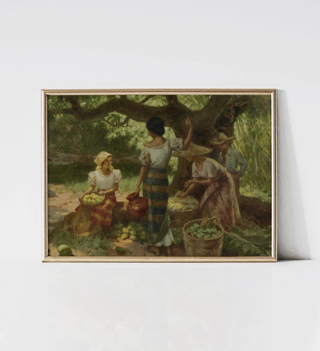Under the Mango Tree Painting, Printable Amorsolo Filipino Art ...