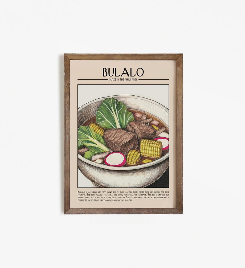 BULALO Filipino Food Print, Vintage Philippines Poster, Asian Cuisine ...