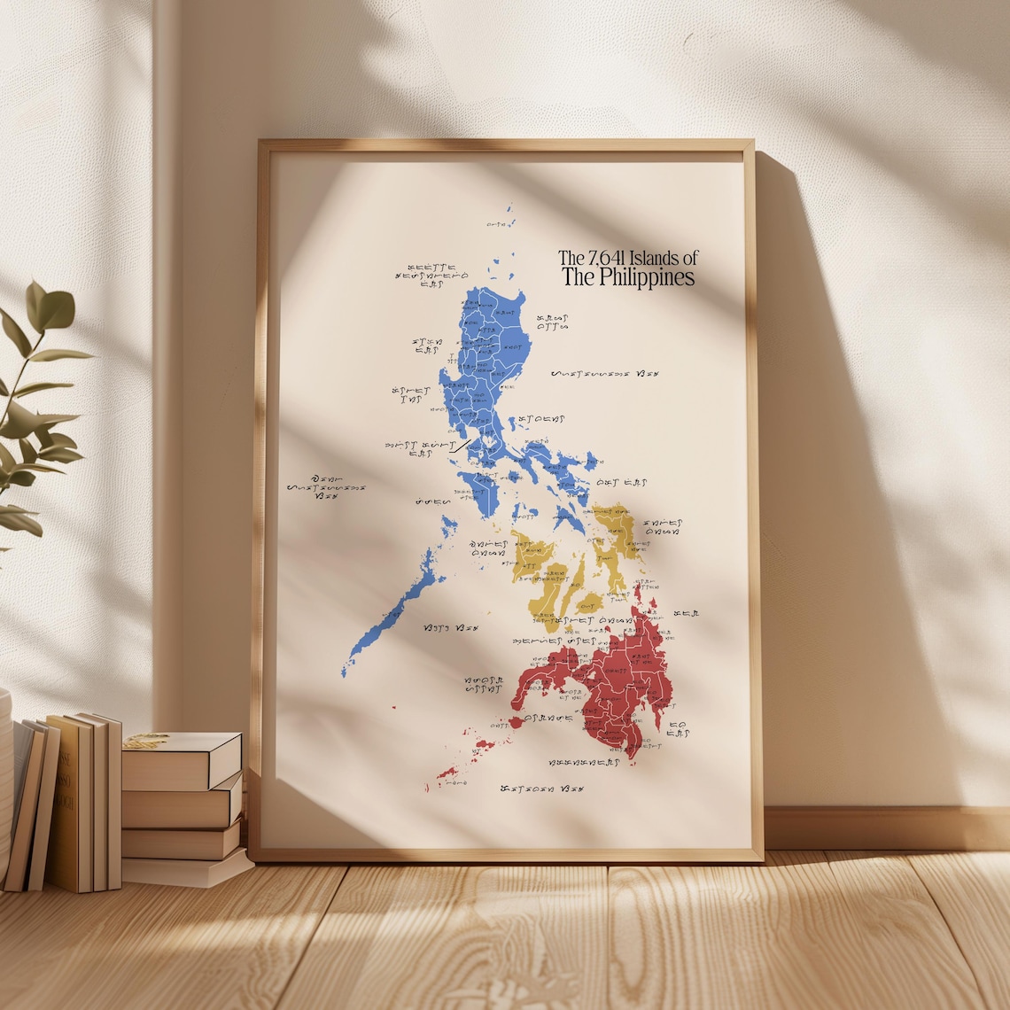 Philippines Map Baybayin Printable Poster, Philippines Art Print ...